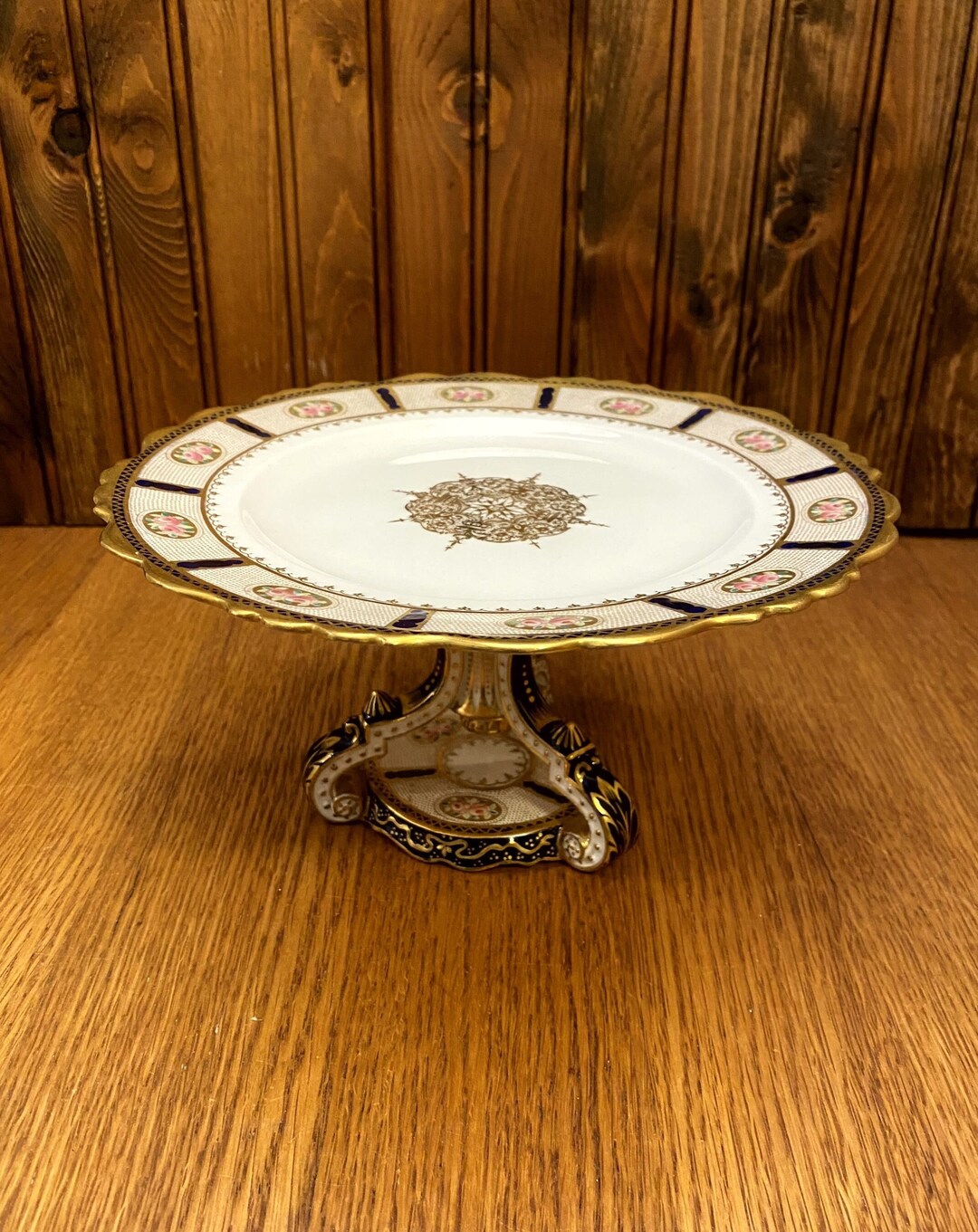 Rare Vintage Star Paragon, Hand Painted, Queen Mary Shape, Pedestal ...