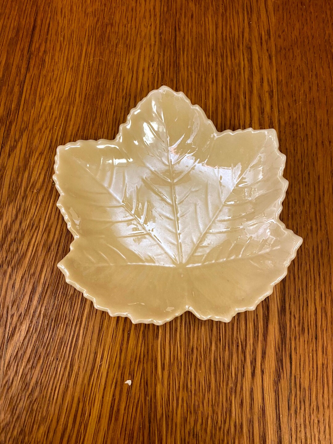 Vintage Belleek Ireland, Yellow Luster, Leaf Dish, 6th Mark Green ...