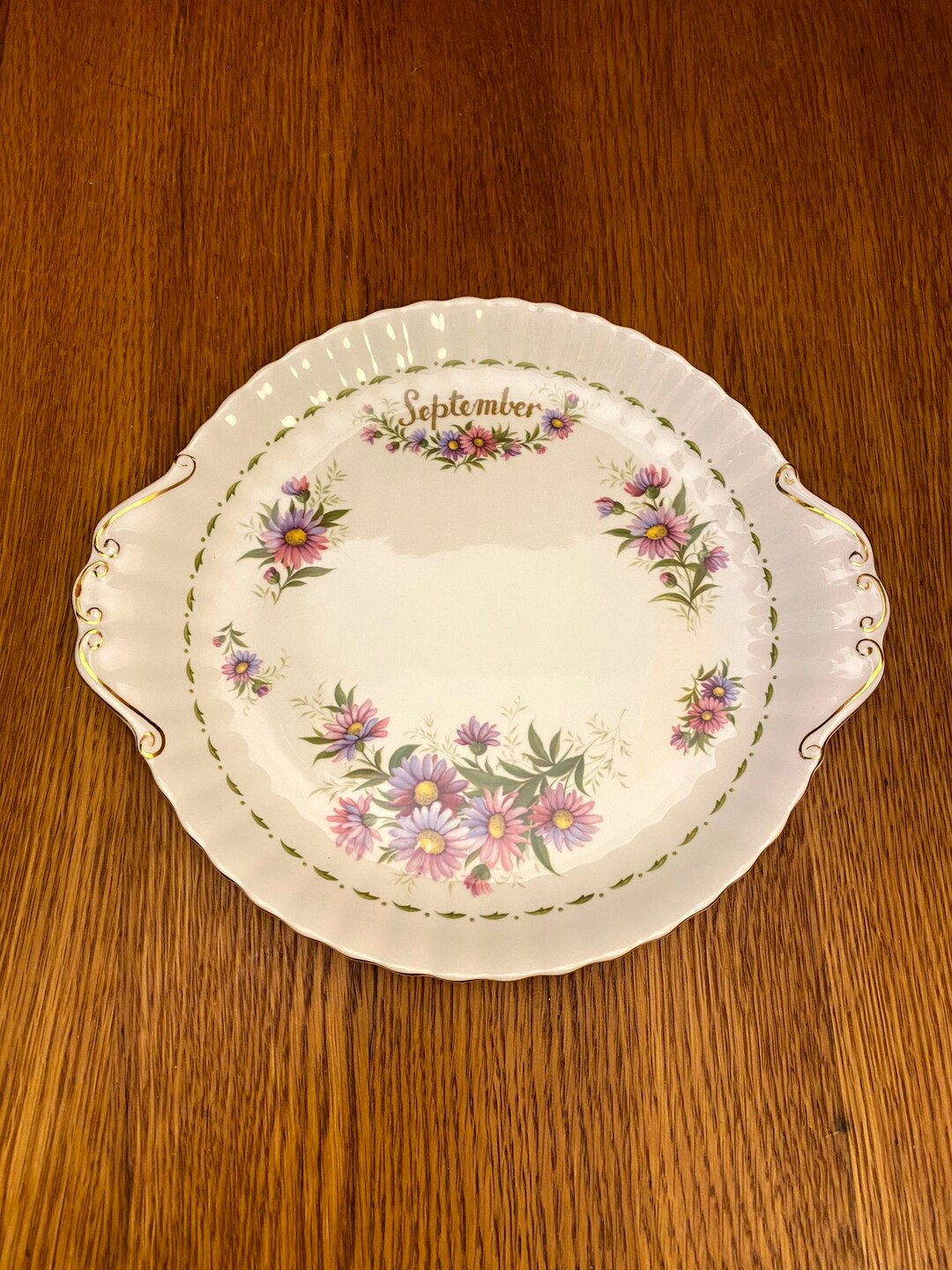 Royal Albert Flower of the Month September Handled Cake Plate ...