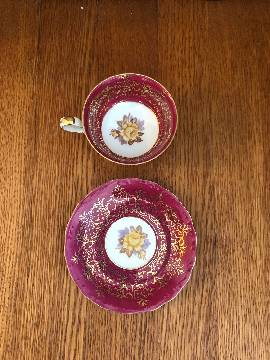 Shafford Hand Decorated Japan Burgundy With Old Accents and a - Etsy