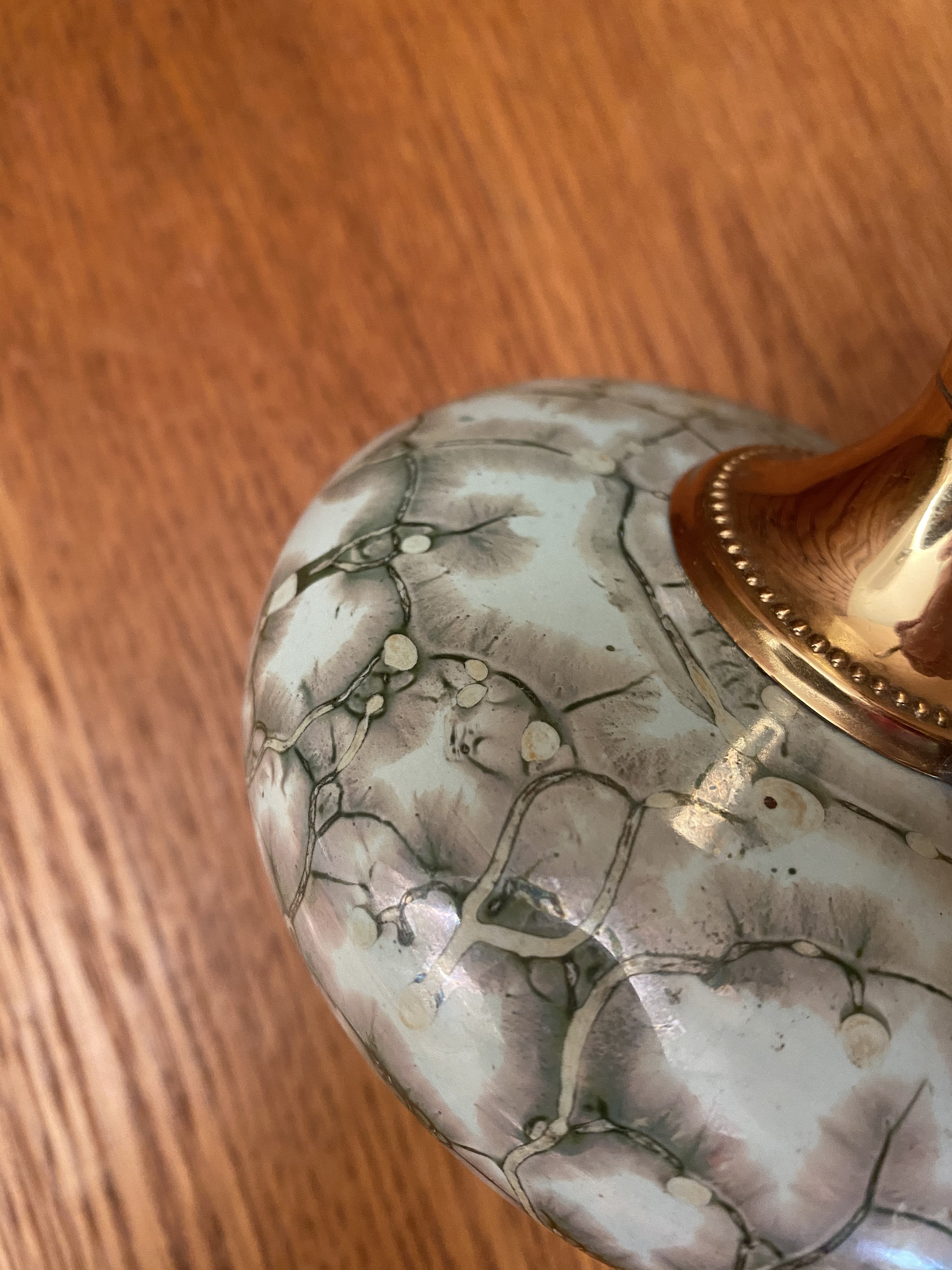 Home Décor Handpainted Delftware Ceramic Bottom and Solid Brass Top ...
