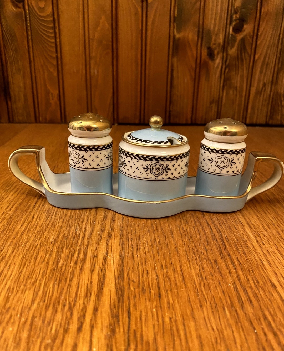Morimura, Noritake Hand Painted 3 Piece Condiment Set With Matching ...