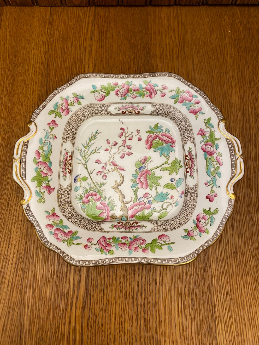 Vintage Spode Copeland Indian Tree Handled Cake Plate - Etsy