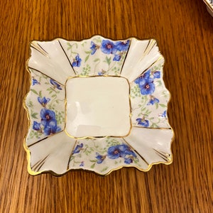 Royal Albert Blue Pansy Panel Chintz Tea Set With the Teapot, Cream and ...