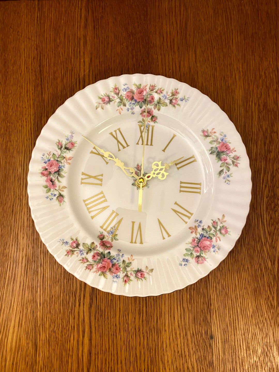 Royal Albert Moss Rose Wall Clock - Etsy