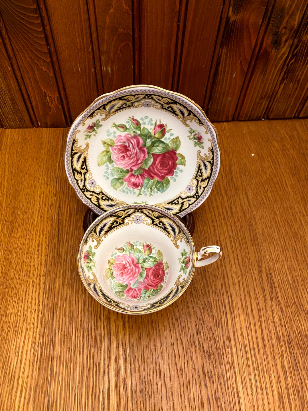 Vintage E B Foley China, Florence, Teacup and Saucer Featuring Large ...