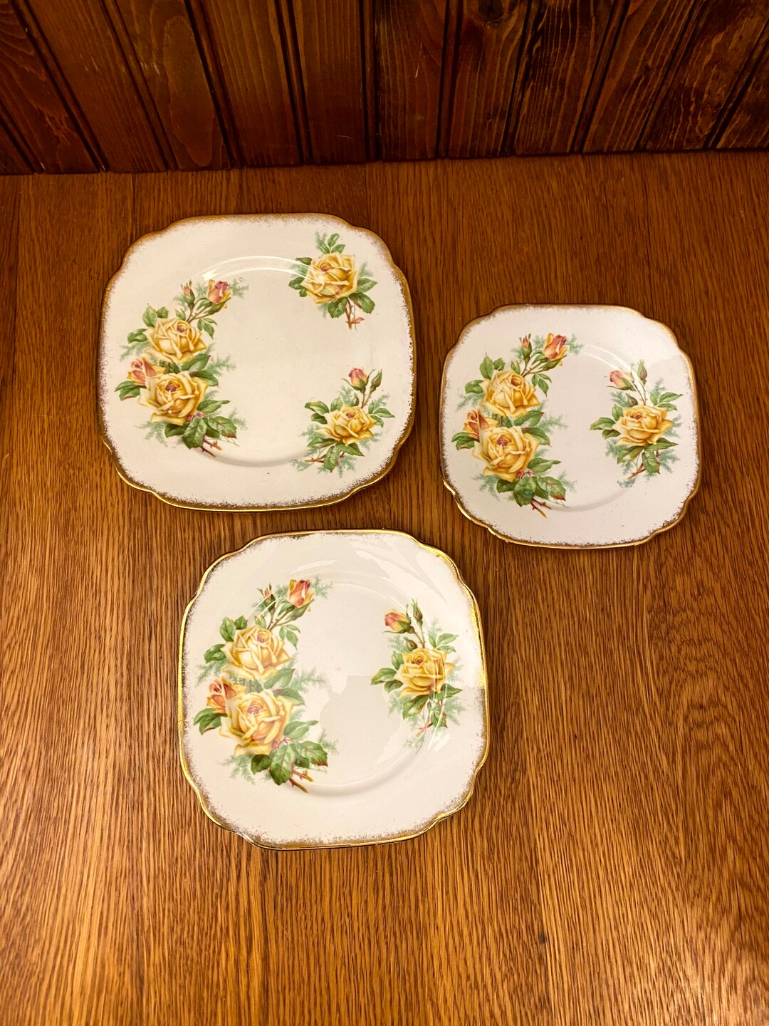 Royal Albert, Tea Rose Yellow Square Plates, Your Choice - Etsy