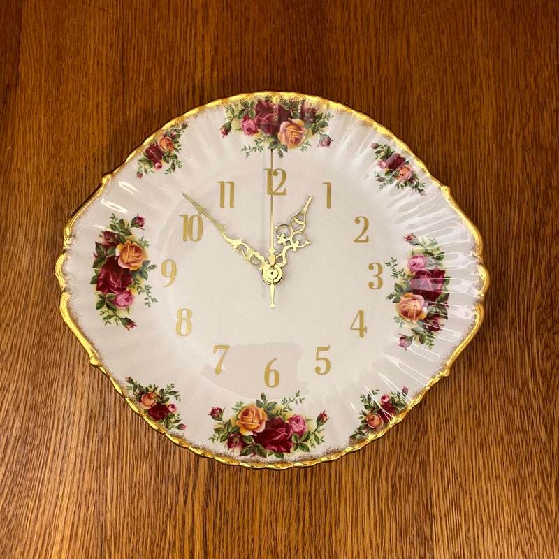Pink Rose Wall Clock - Etsy UK