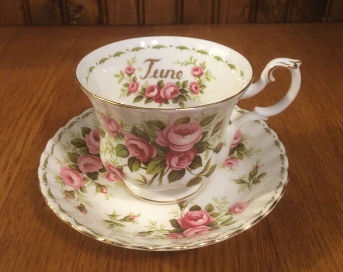 Royal Albert Flower of the Month Series,month of June Cup and Saucer ...
