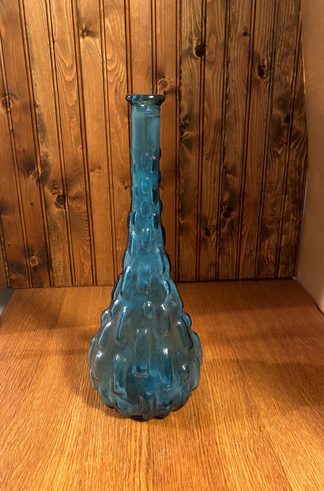 Rossini Flask Shaped Genie Bottle Decanter in Empoli Glass With Blue ...