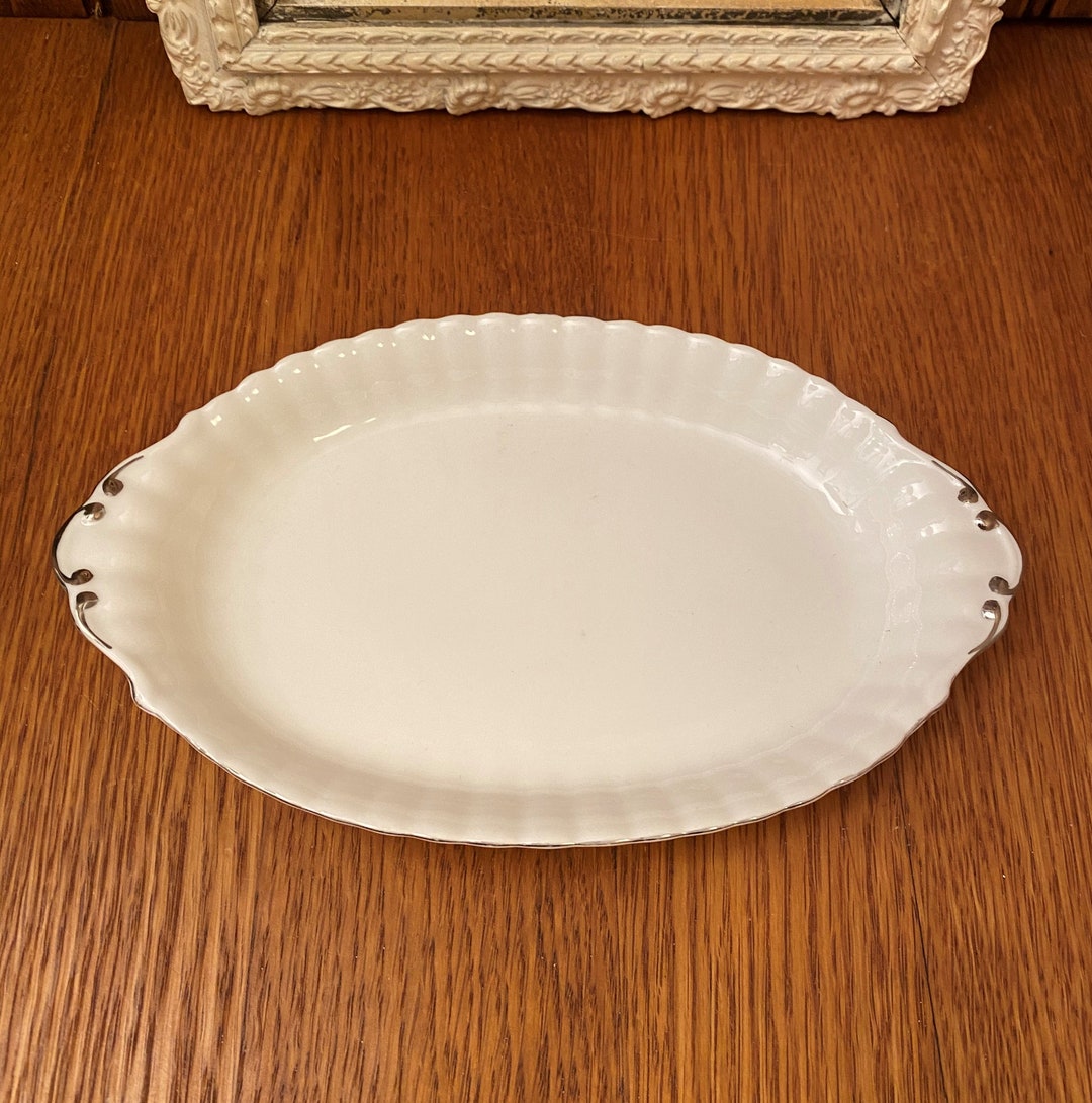 Royal Albert Chantilly Platinum Relish Dish, Under Plate for Large ...