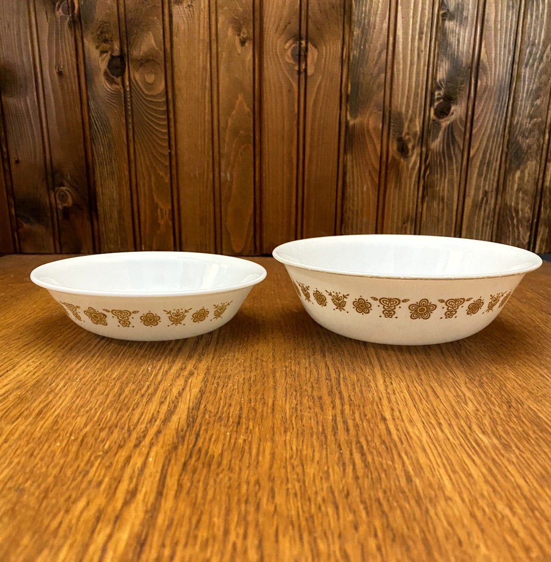 Butterfly Gold Cereal Bowl or Fruit Nappy/sauce Bowl, Pyrex Compatibles ...