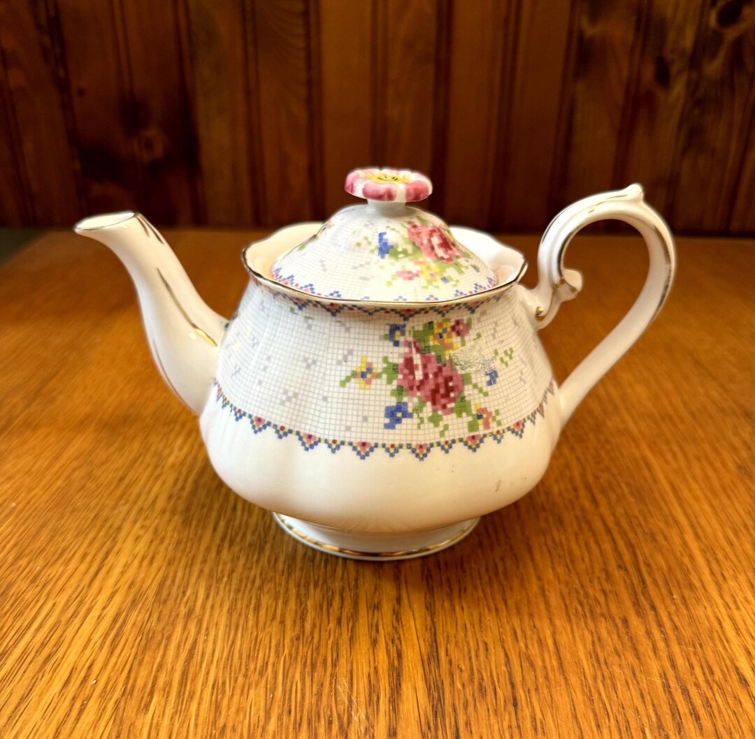Rare Royal Albert Petit Point Mini Teapot With Flower Top Lid ...