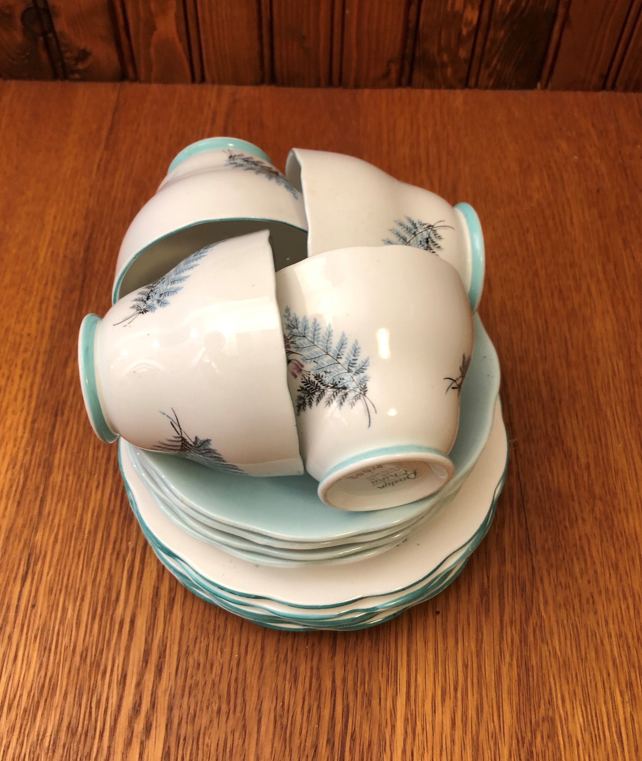 12 piece Roslyn China Robin's Egg Blue Fern and Lilly of | Etsy