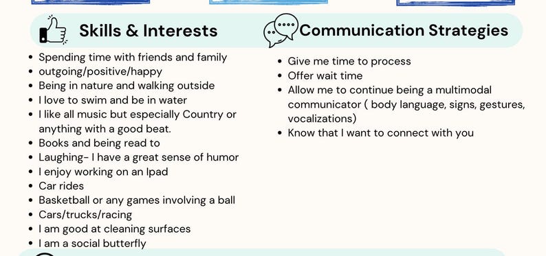 Student One-page Profile Template - Etsy