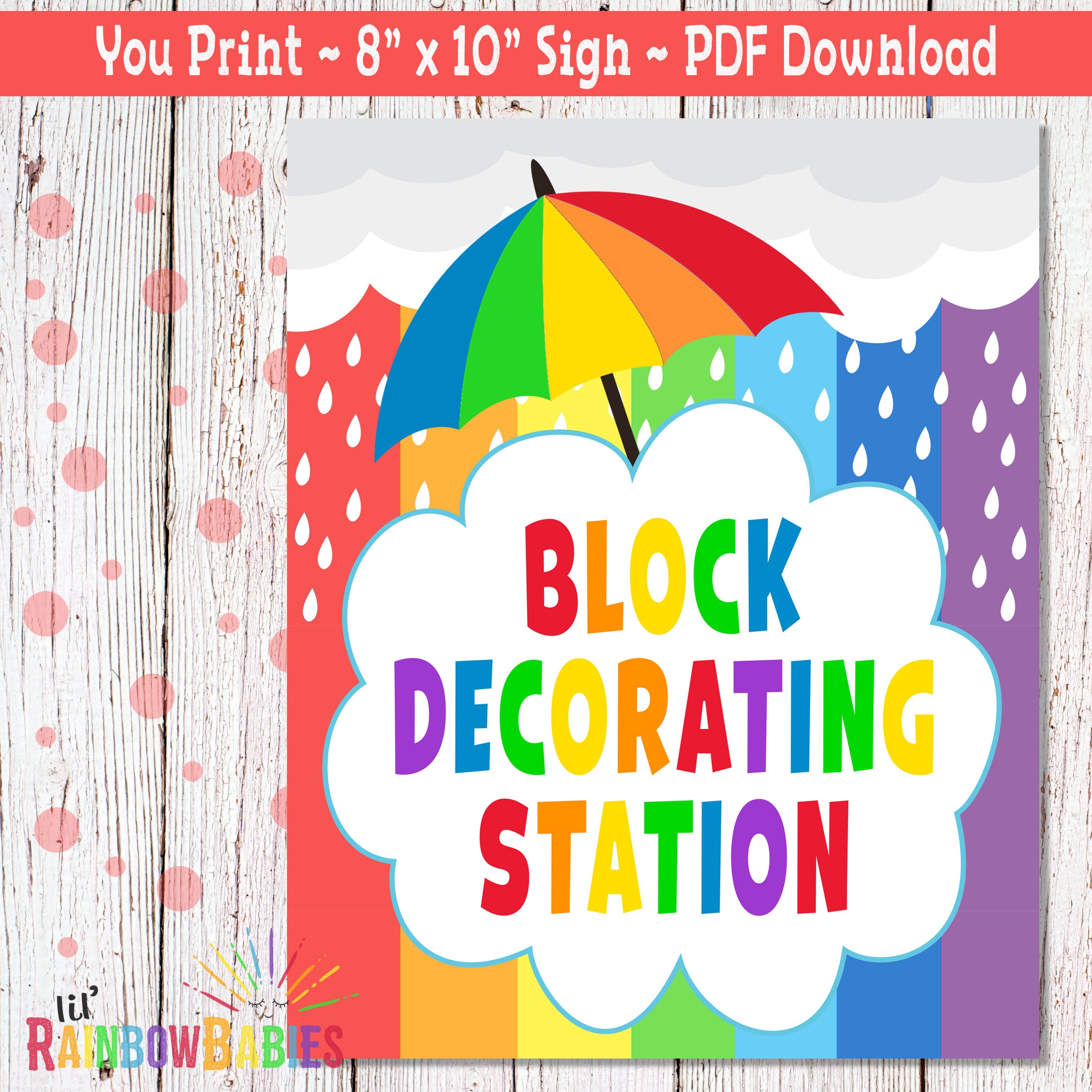 PRINTABLE Block Decorating Station Sign Baby Shower Party - Etsy