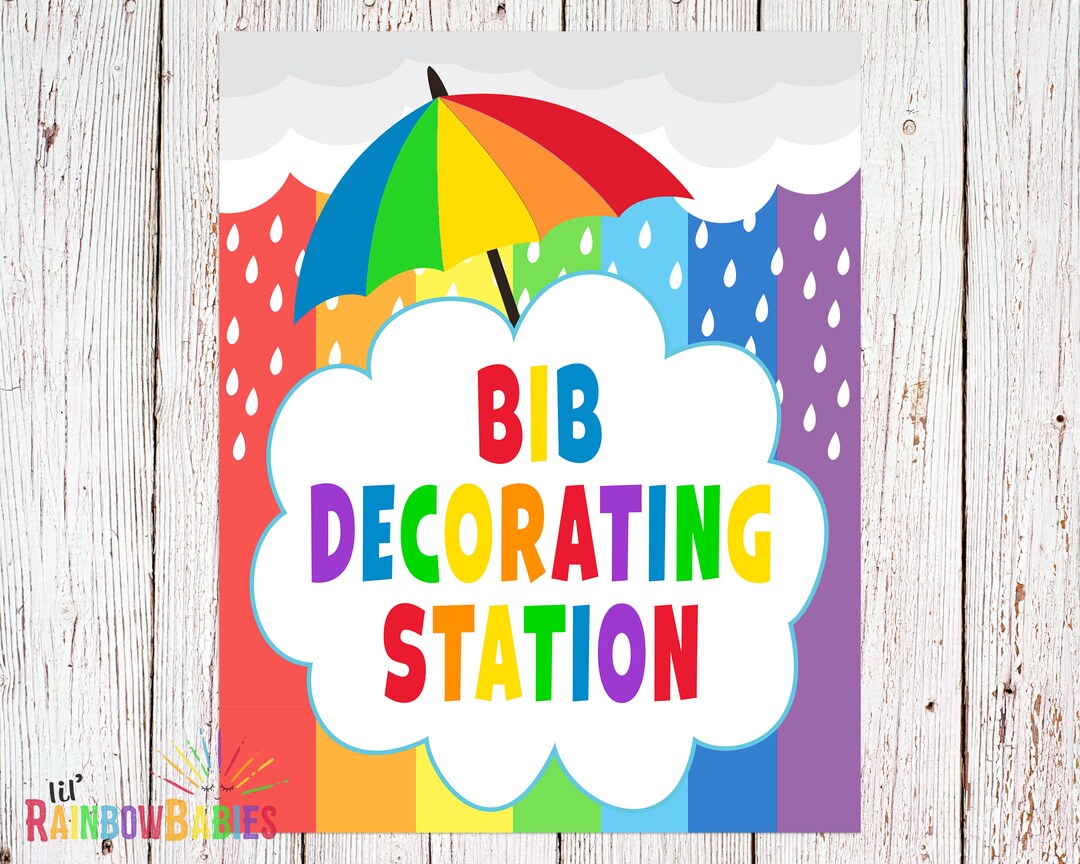 PRINTABLE Bib Decorating Station Sign, Baby Shower Party Sign, Baby ...