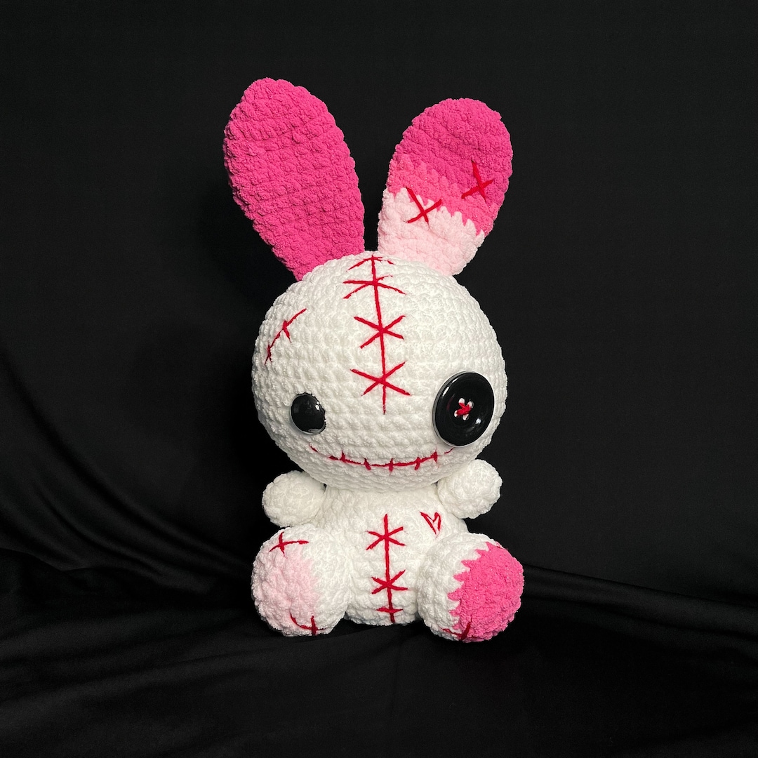 Crochet Bunny, Jumbo Plushie, Voodoo Bunny, Valentines Gift, Spooky ...