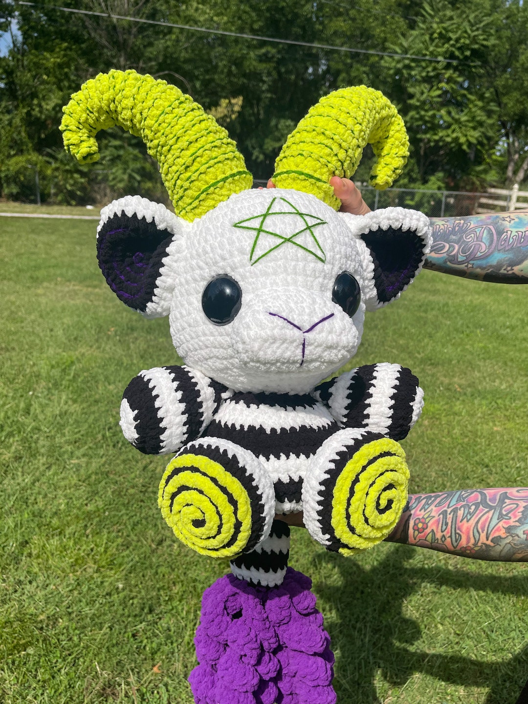 Custom Jumbo Baphomet, Giant Crochet Baphomet, Beetle Juice Inspired ...