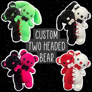 Jumbo Two Headed Plushie, Jumbo Crochet Doll, Two Head Crochet Plushies ...