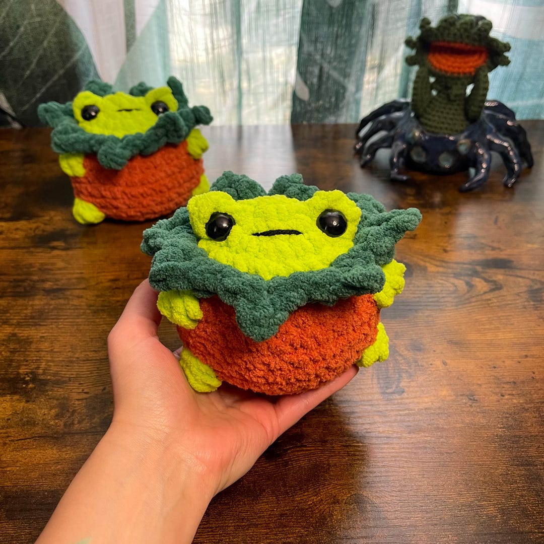 Neon Frog Plush, Chonky Frog, Frog Plushie, Pumpkin Frog, Pumpkin Frog ...
