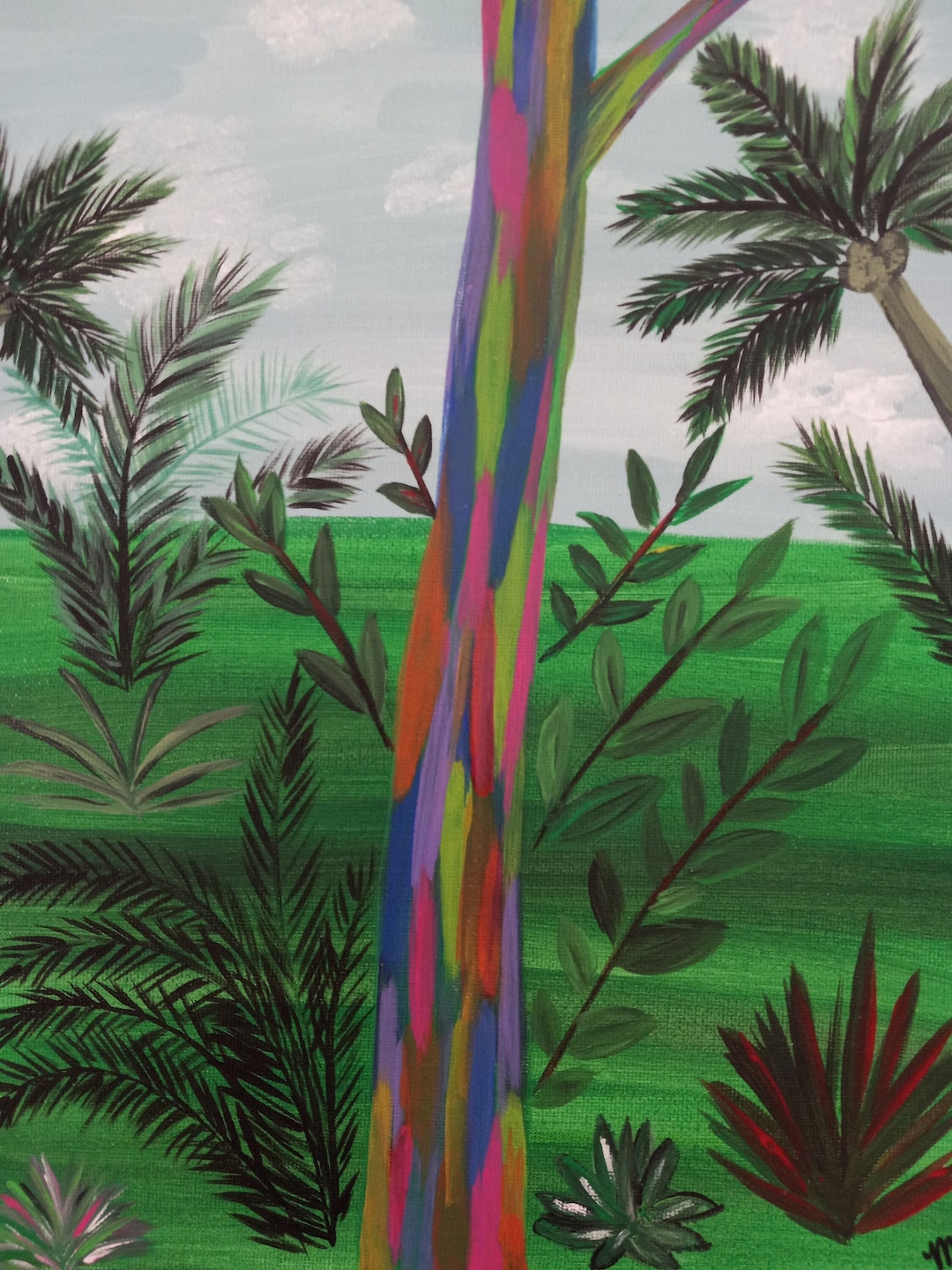 Rainbow Eucalyptus Tree, 11x14 Acrylic Painting, Rainbow Tree, Gum Tree ...
