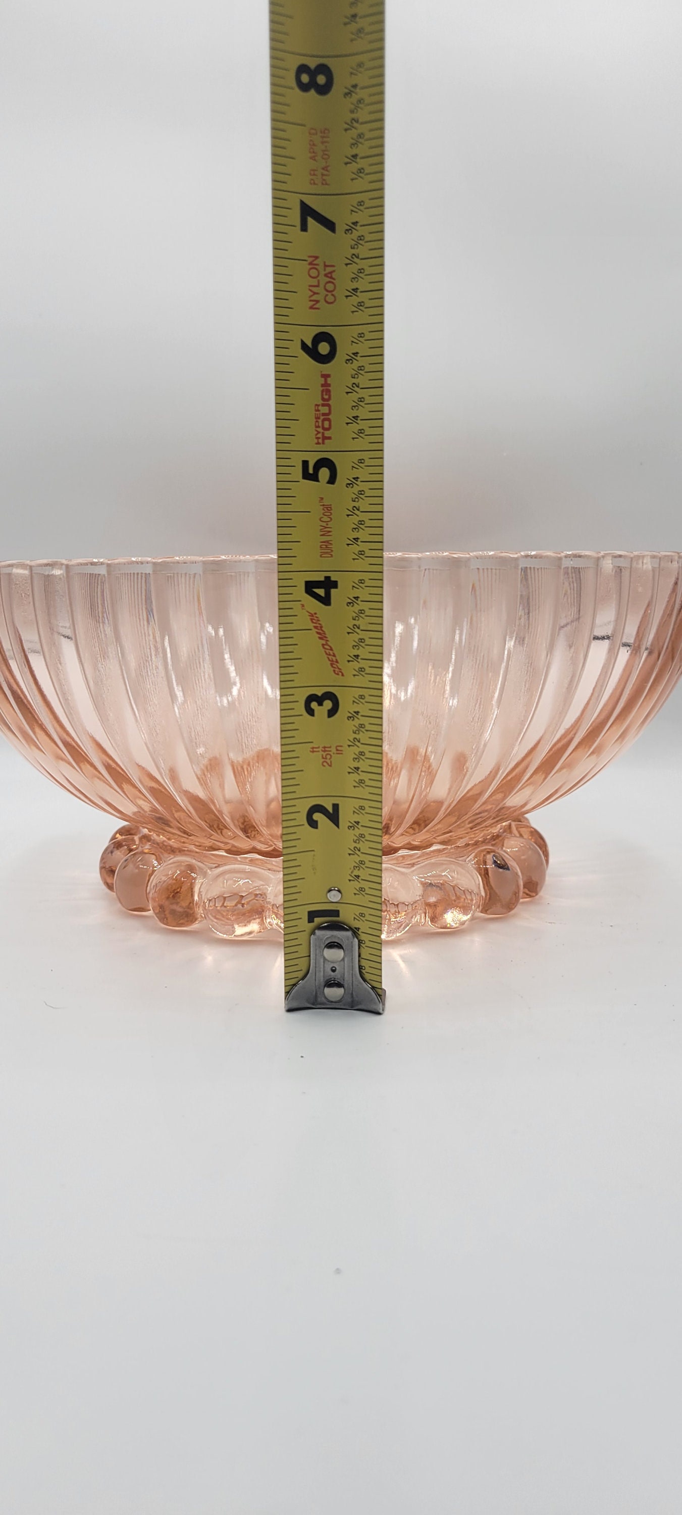 Pink Depression Glass Ribbed Bowl - Etsy