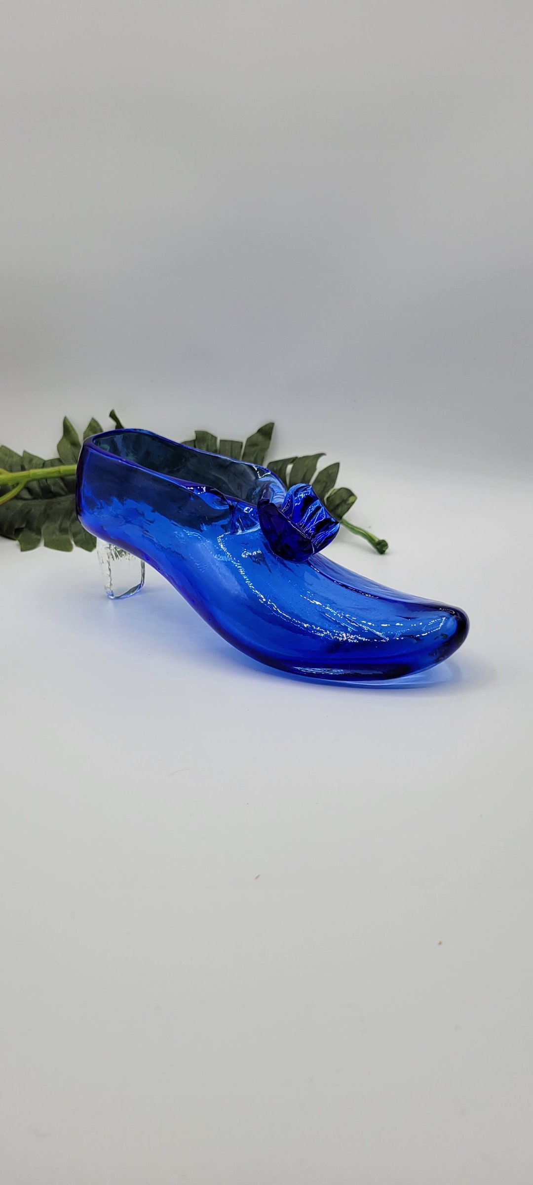 Murano Blue Glass Slipper - Etsy