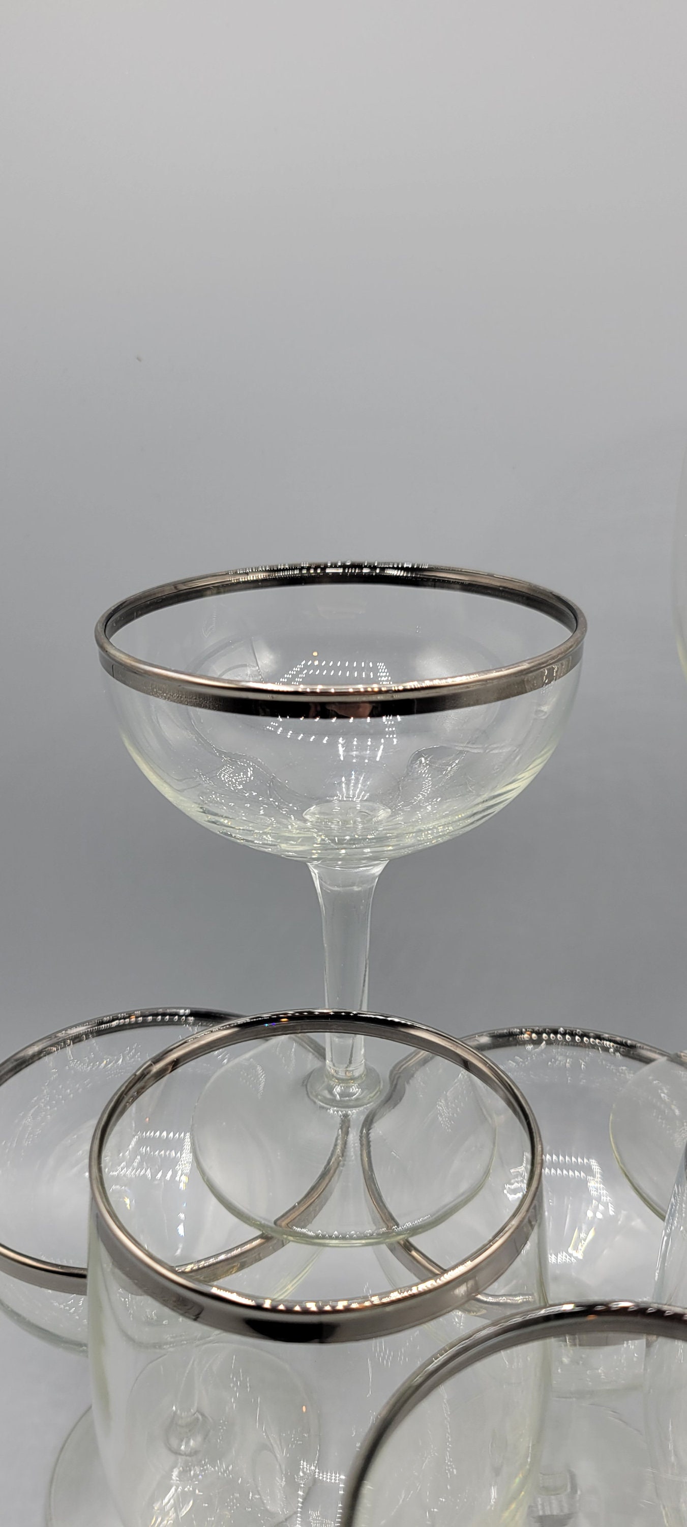Sterling Silver Rimmed Wine Glass - Etsy