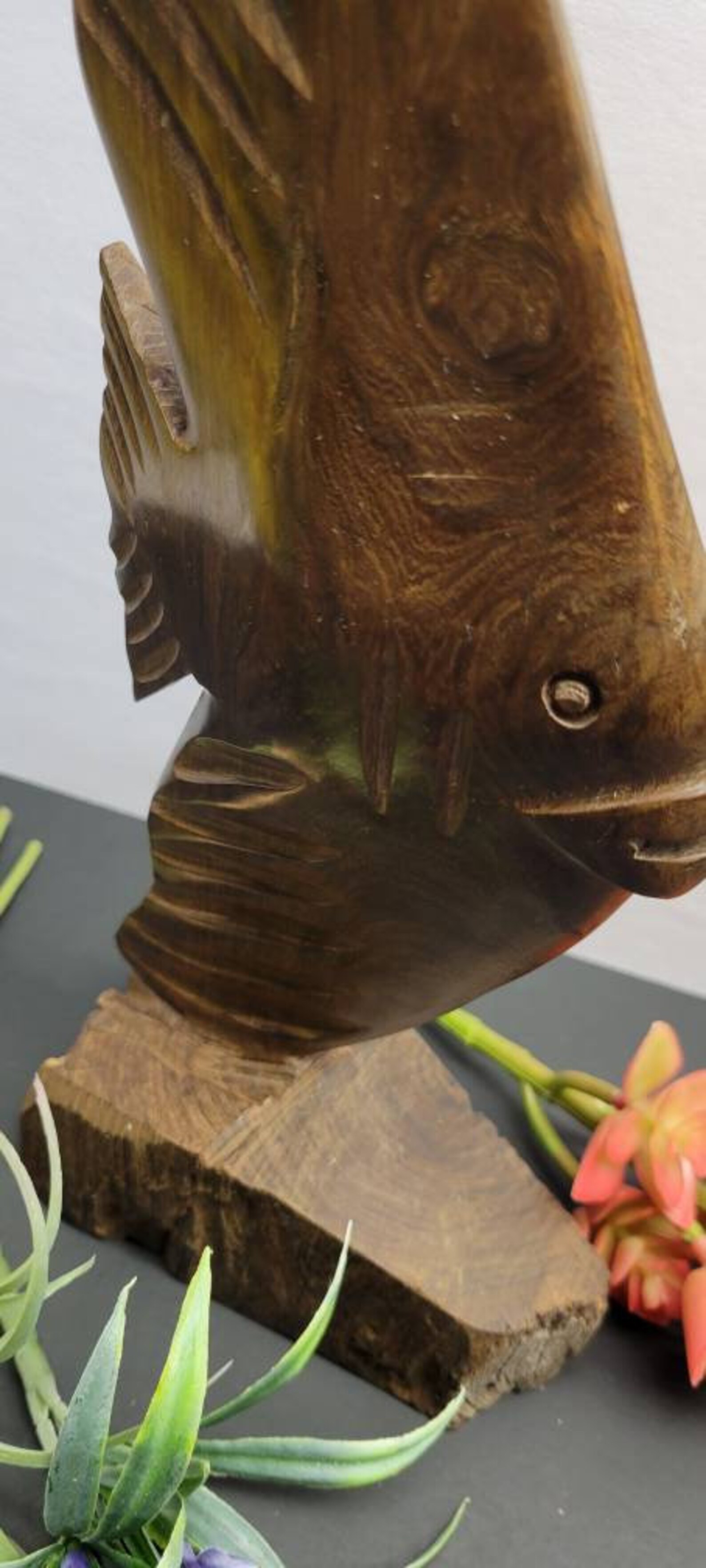 Ironwood Angel Fish Sculpture Vintage Hand Carved Tropical - Etsy