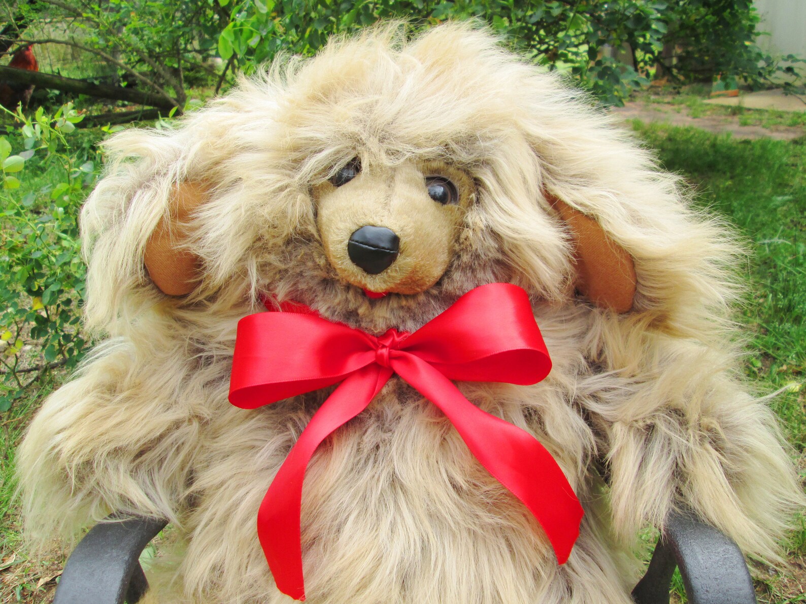 Plush Shaggy Poodle Dog Big Beige Long Hair Dog Floppy Ears - Etsy