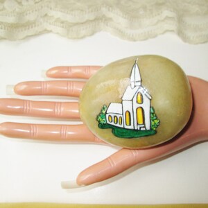 Hand Painted Scripture Rock Paperweight Church W Scripture Matt 16:18 ...