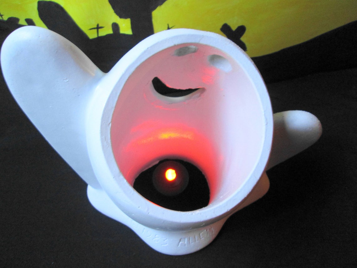 Huge Ghost Tea Light Candle Holder Large Ceramic Plaster Ghost - Etsy