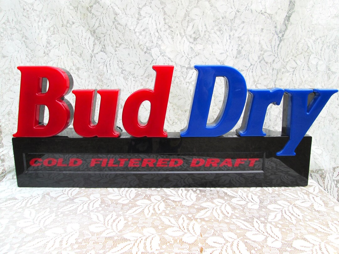 Bud Dry Lighted Letter Beer Sign Budweiser Bar Pub Tavern Pool Hall ...