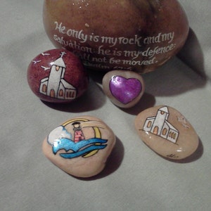 Hand Painted Rock Stone 2 Side Painted Scripture Rock Small Prayer ...