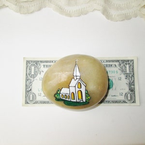 Hand Painted Scripture Rock Paperweight Church W Scripture Matt 16:18 ...