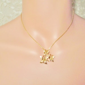 Gold Multi Butterflies Necklace Vintage Goldtone Metal Butterfly ...