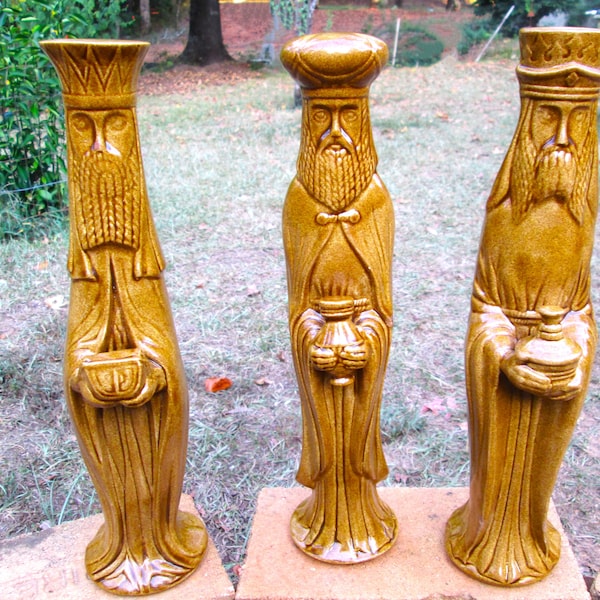 Ceramic Three Wise Men Figurines - Etsy
