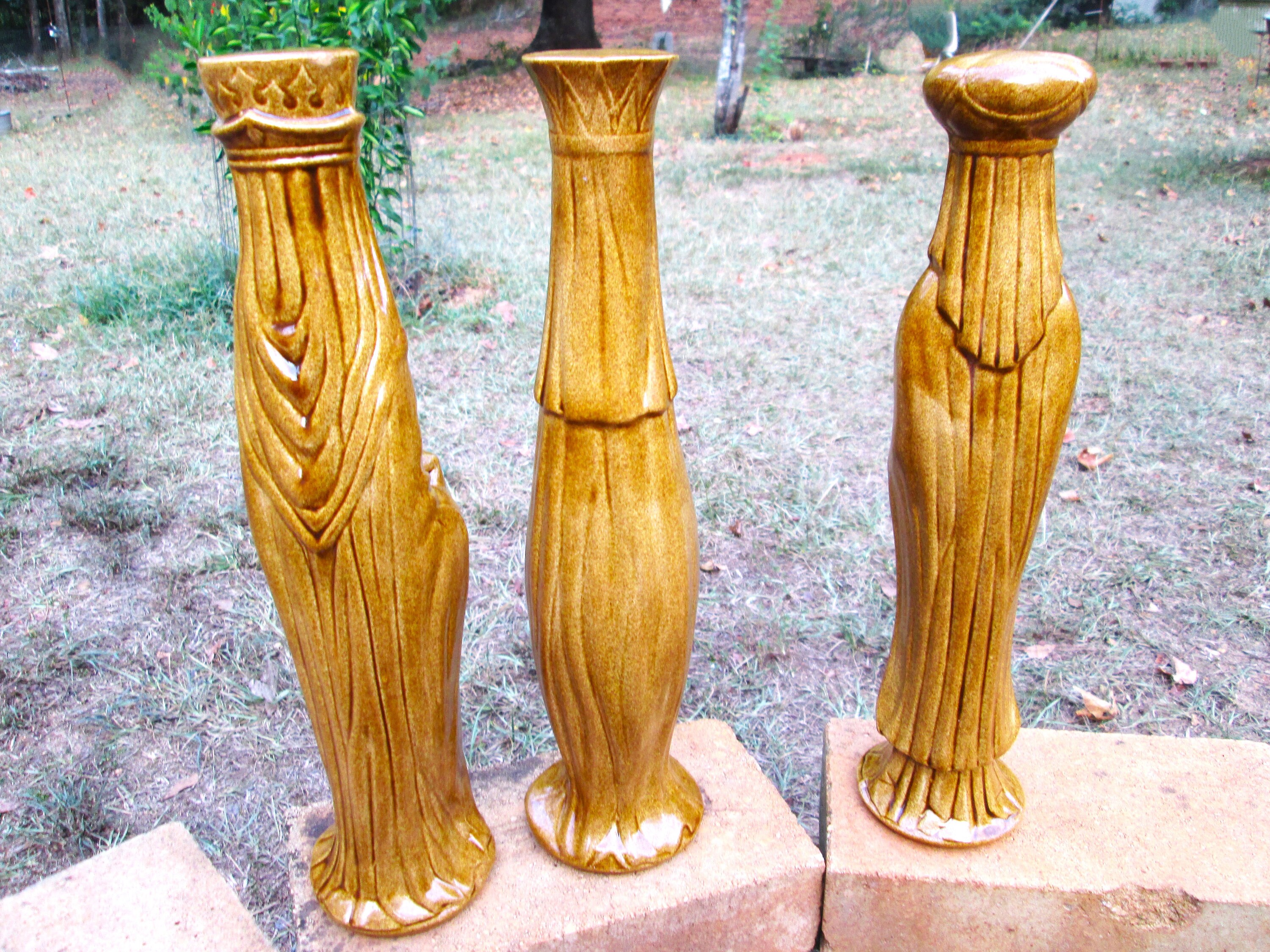 Large 3 Wise Men Magi Three Kings 13" Christmas Nativity Figures Glazed ...