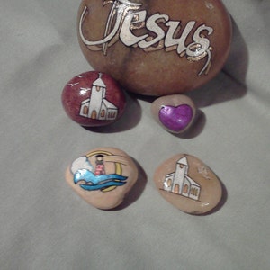 Hand Painted Rock Stone 2 Side Painted Scripture Rock Small Prayer ...