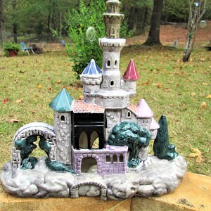 Large Fish Aquarium Storybook Castle Figure Rock Scene 13 Porcelain ...