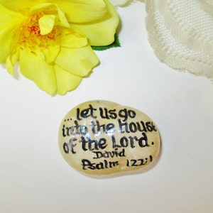 Hand Painted Rock Stone 2 Side Painted Church & Scripture Rock ...