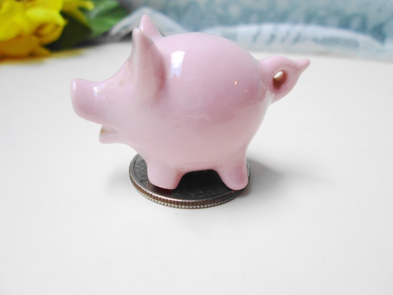 Miniature Pig Figure Porcelain Pink Piggy Vintage Slim Pig - Etsy