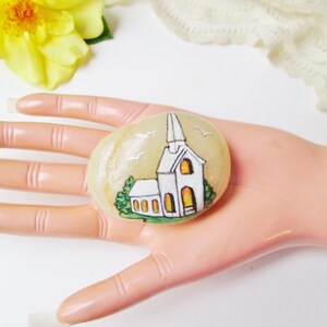 Hand Painted Rock Stone 2 Side Painted Church & Scripture Rock ...