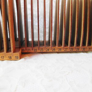 Wood Desk Organizer Expandable Letter Holder W Clock & Drawers Vintage ...