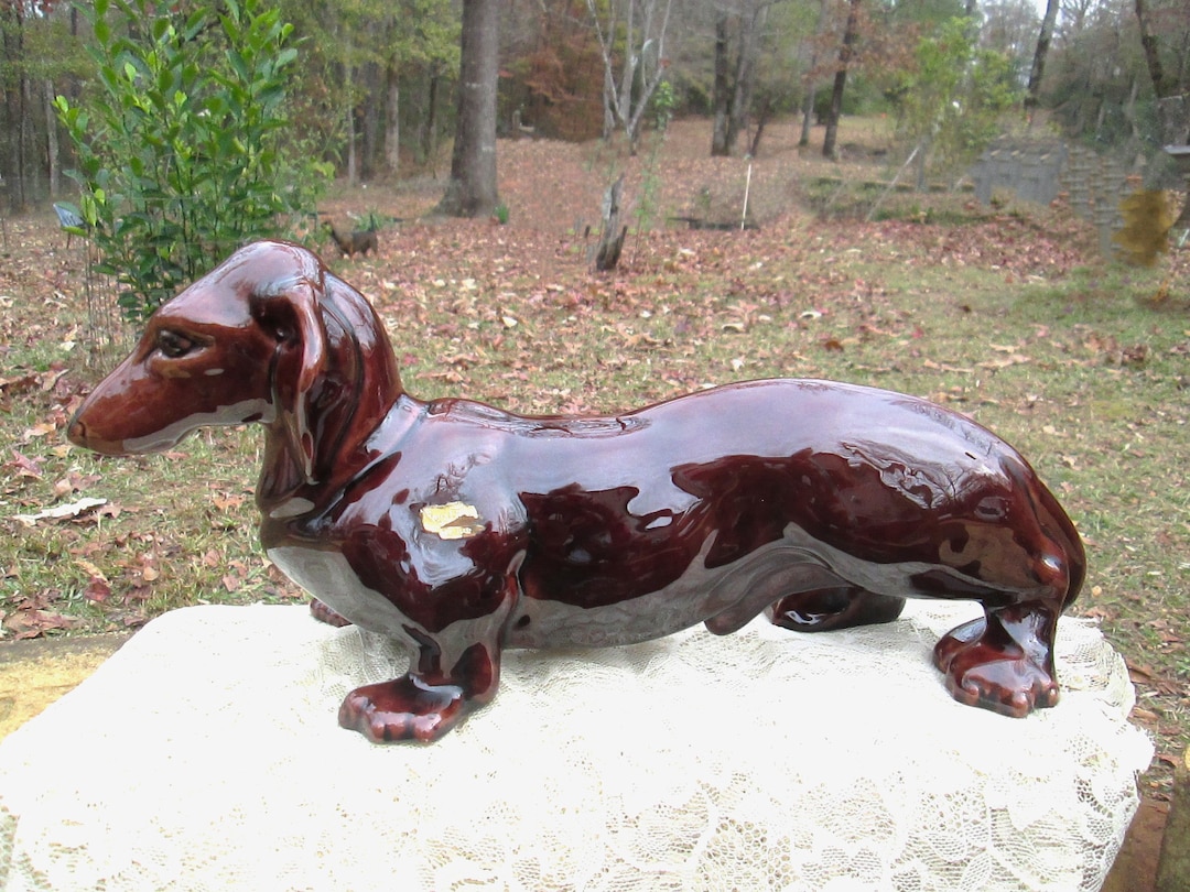 Porcelain Brown Dachshund Wennier Dog Royal Haeger Wennie Dog Figure ...