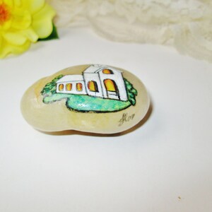 Hand Painted Rock Stone 2 Side Painted Church & Scripture Rock ...