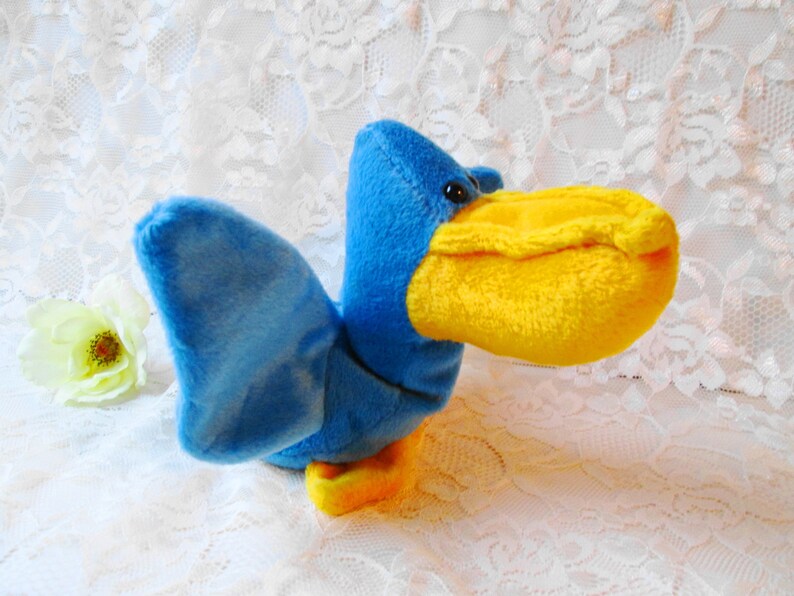 Blue Pelican Bird Plush Stuffed Animal Toy Doll Vintage | Etsy