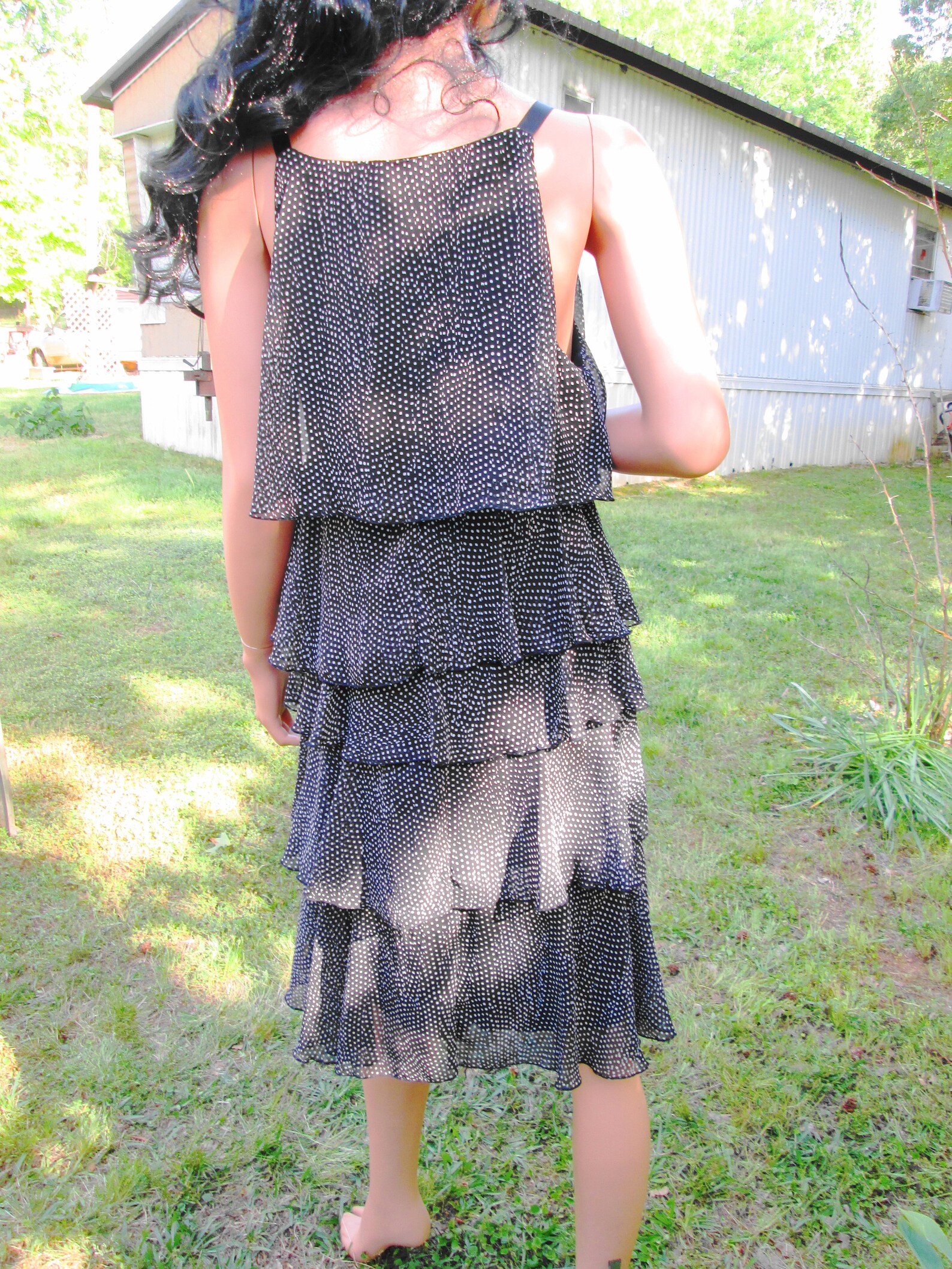 Women Shimmy Layered Dress Vintage Tiered Sz 12 Women Girl Ladies Black ...