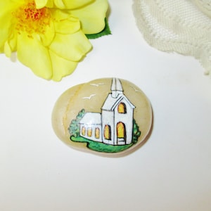 Hand Painted Rock Stone 2 Side Painted Church & Scripture Rock ...